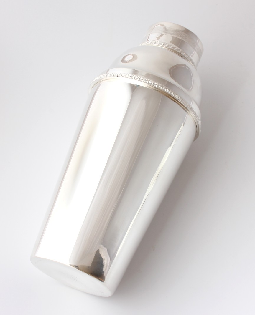 Antique Silver Plate William Adams Cocktail Shaker. Large Barware c1900.