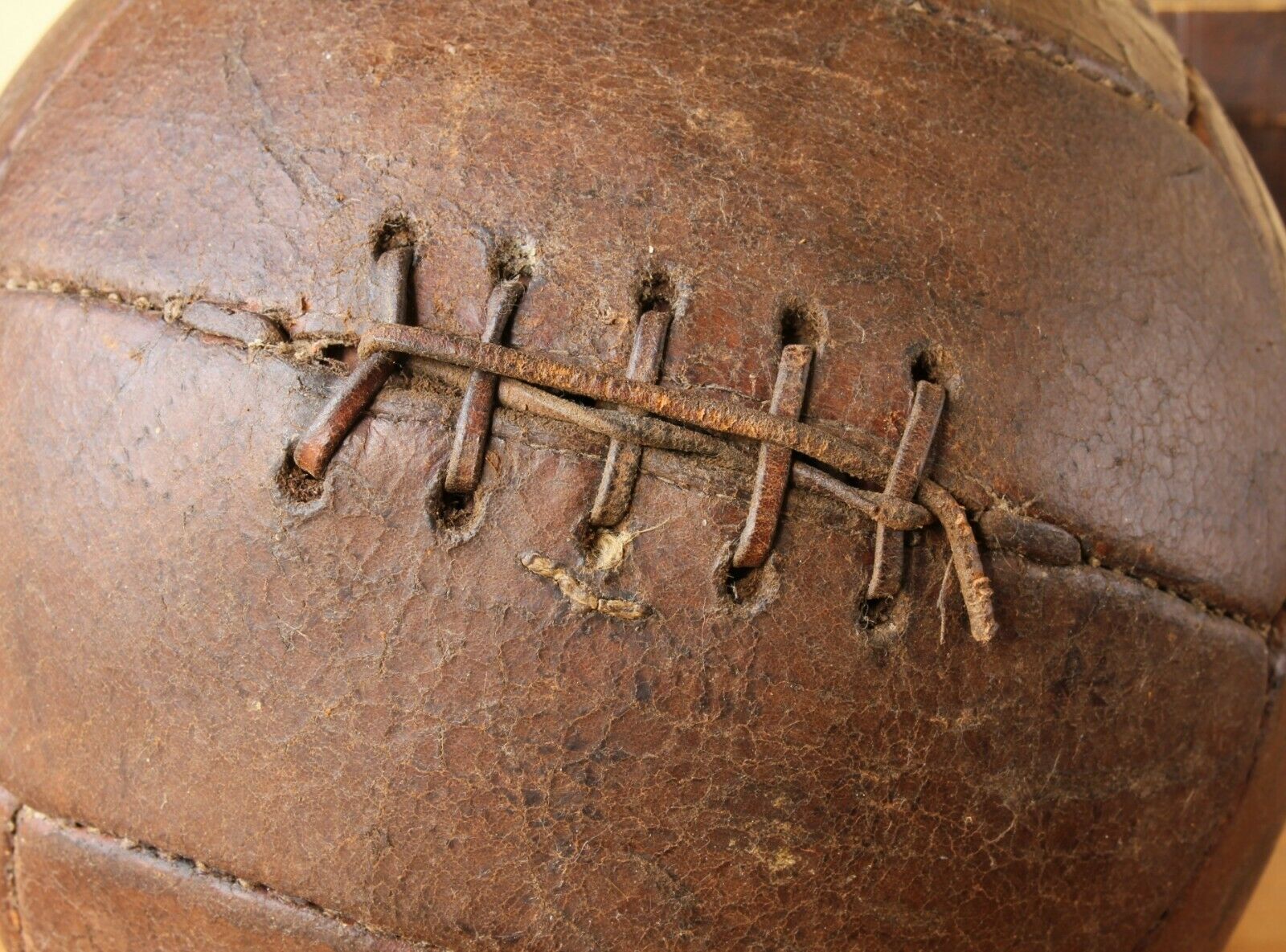 Soccer Ball Leather Football. Argentina Uruguay 1930 World Cup.