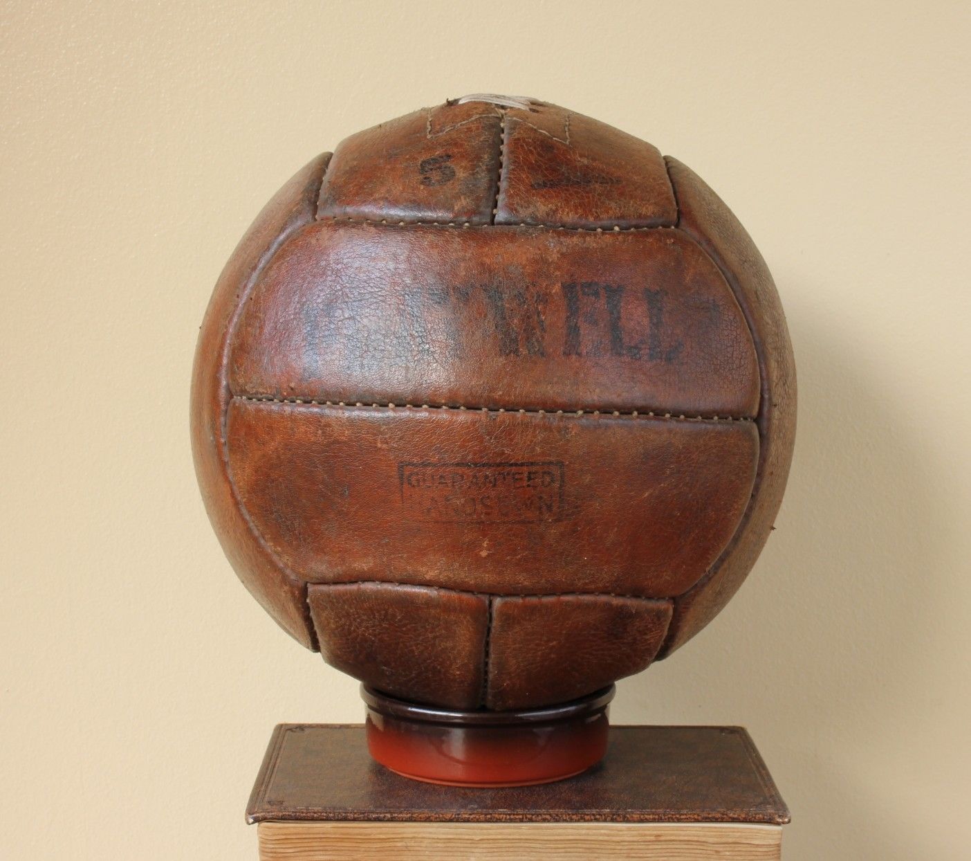 Vintage 12 Panel Playwell Leather Football. 1950's Old Size 5 Laced ...