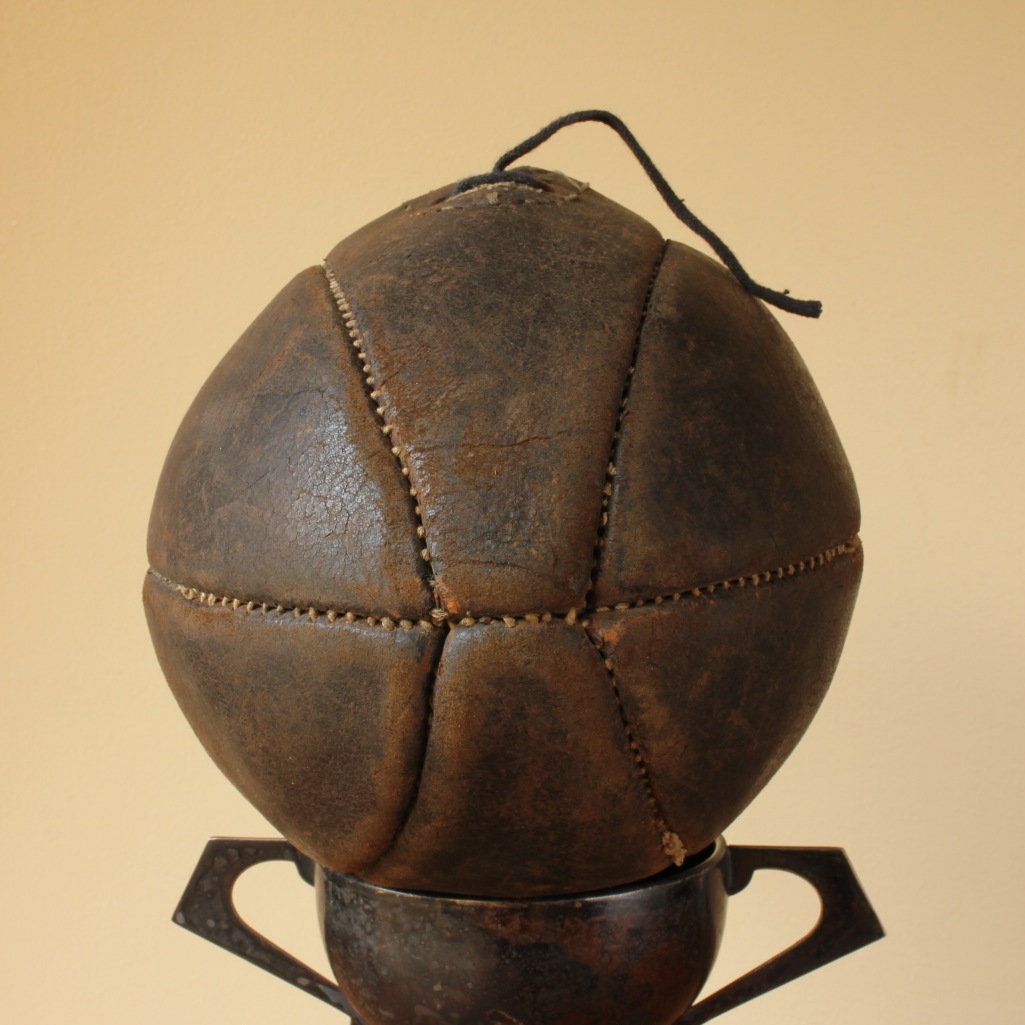Original 6 Panel Rugby Ball. c1940. Sports Bar. Prop. Display Ball.
