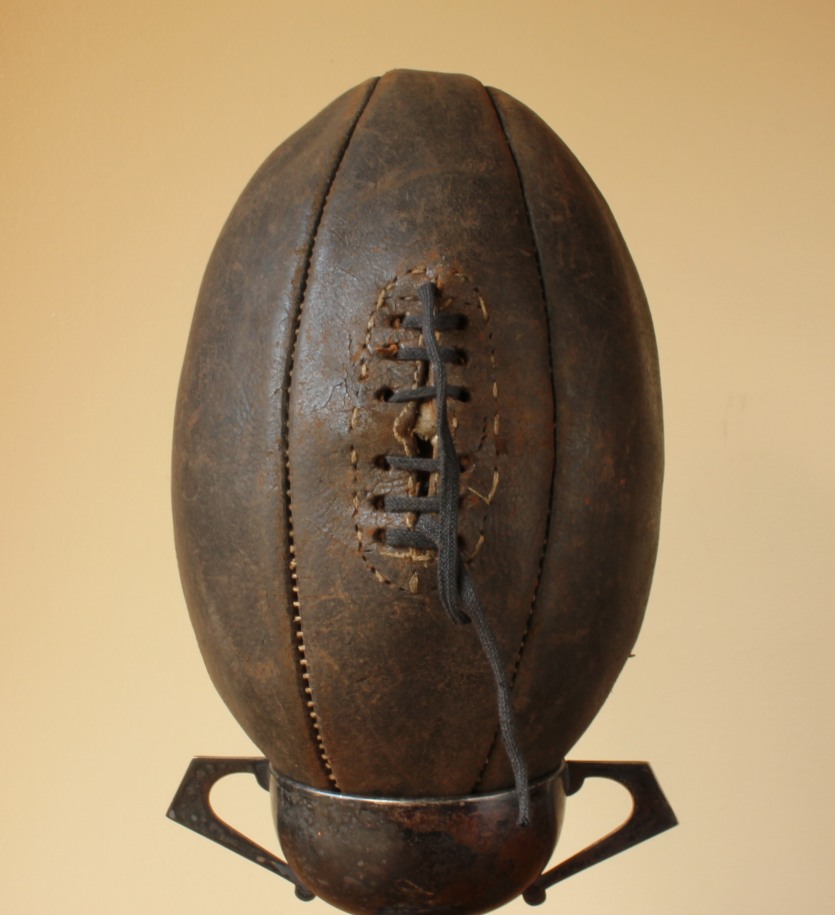 Original 6 Panel Rugby Ball. c1940. Sports Bar. Prop. Display Ball.