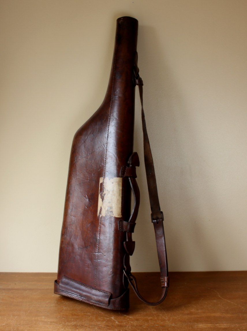Brown Leather Leg of Mutton Shotgun Case. Shooting Gun Carry Bag.