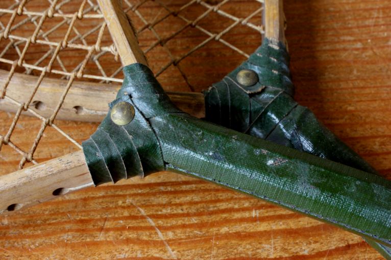 Pair of Badminton Battledore Rackets. Two Victorian French Bats. 19thc.