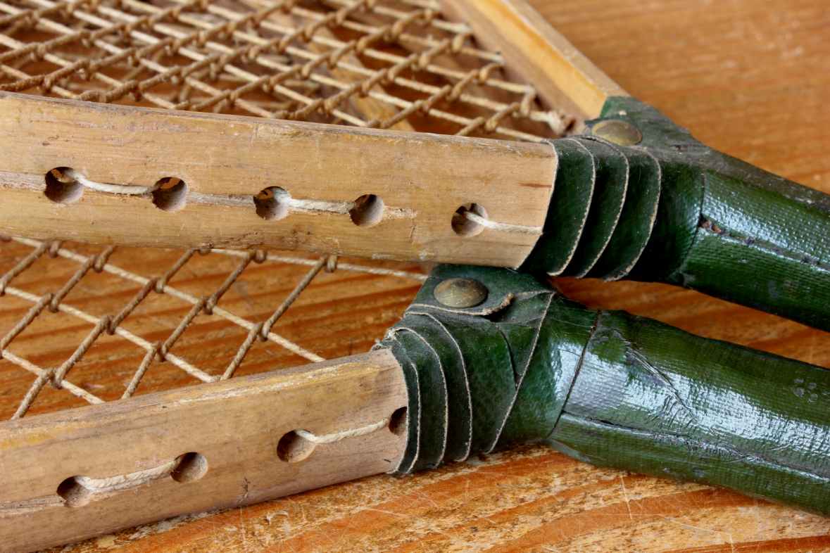 Pair of Badminton Battledore Rackets. Two Victorian French Bats. 19thc.