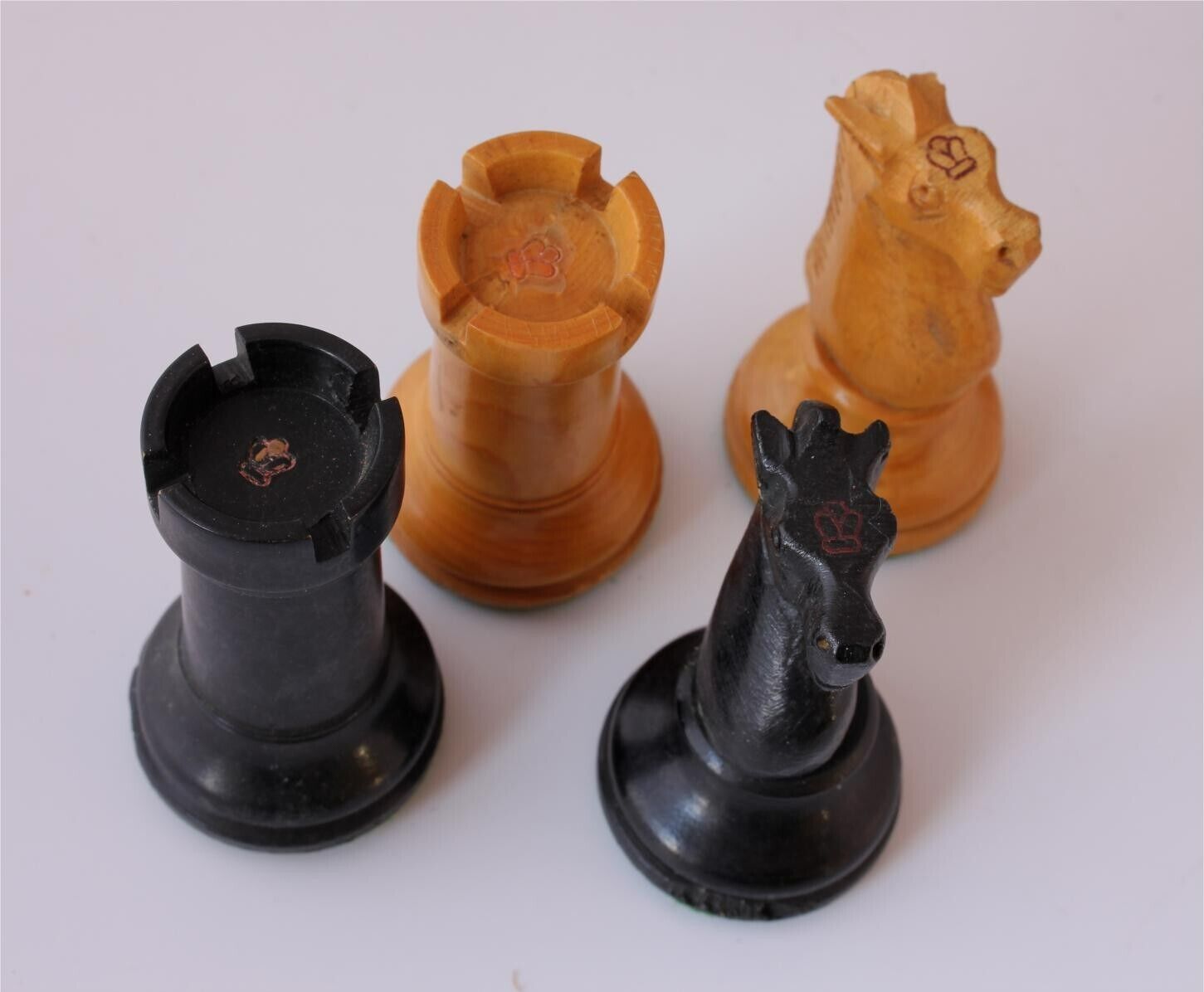 Antique Wood Boxed Chess Set & W B Tattersall Chess Rule Book.