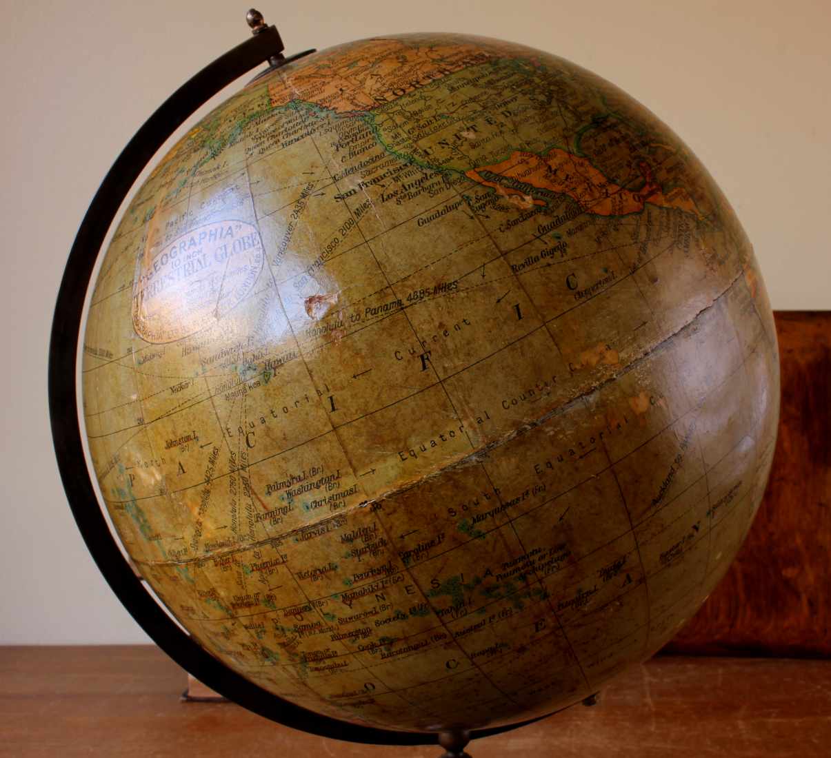 Geographia Terrestrial Globe. Handsome 10 Inch Library Office Desk Globe.
