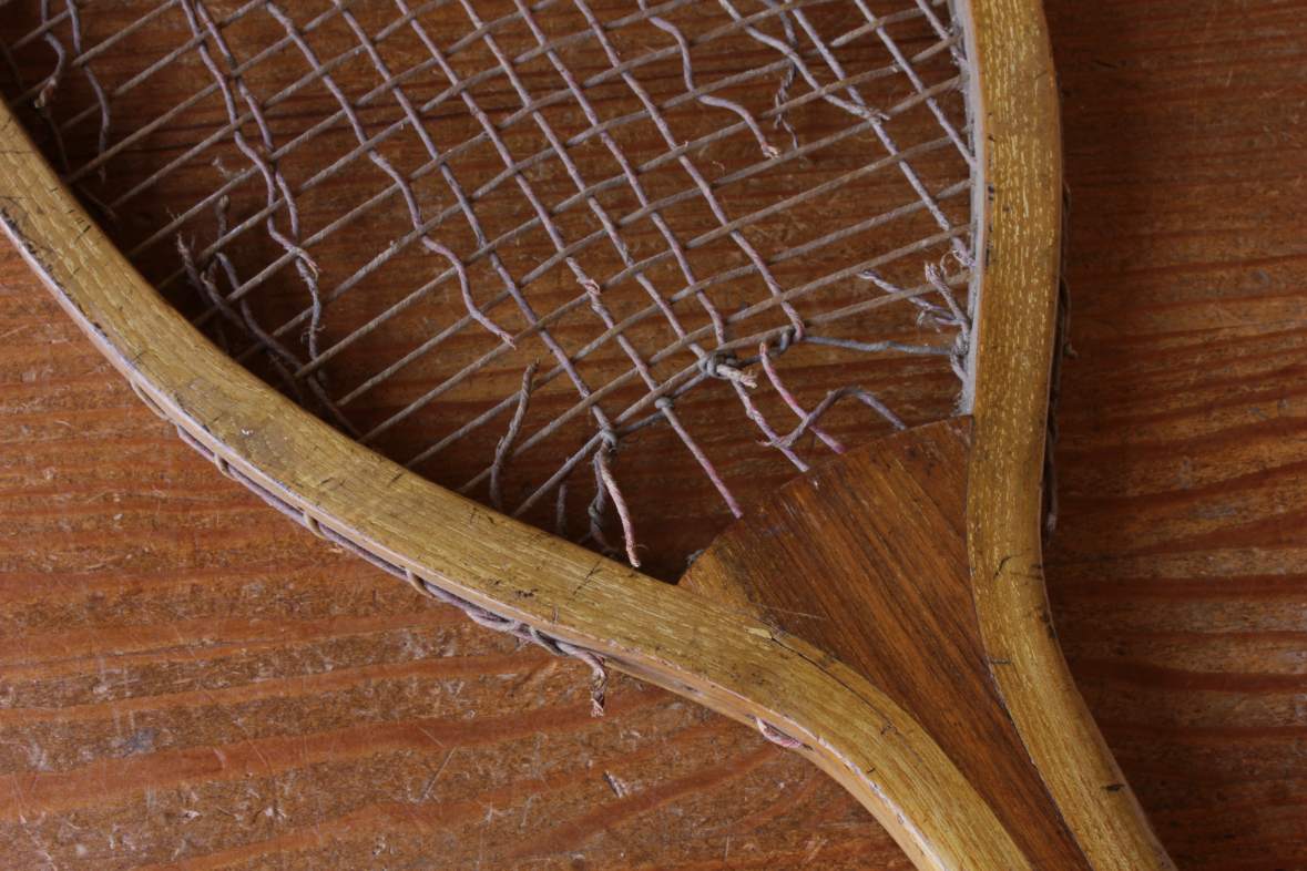 Antique Fishtail Lawn Tennis Racket. Collectible Rare Tennis Racquet.