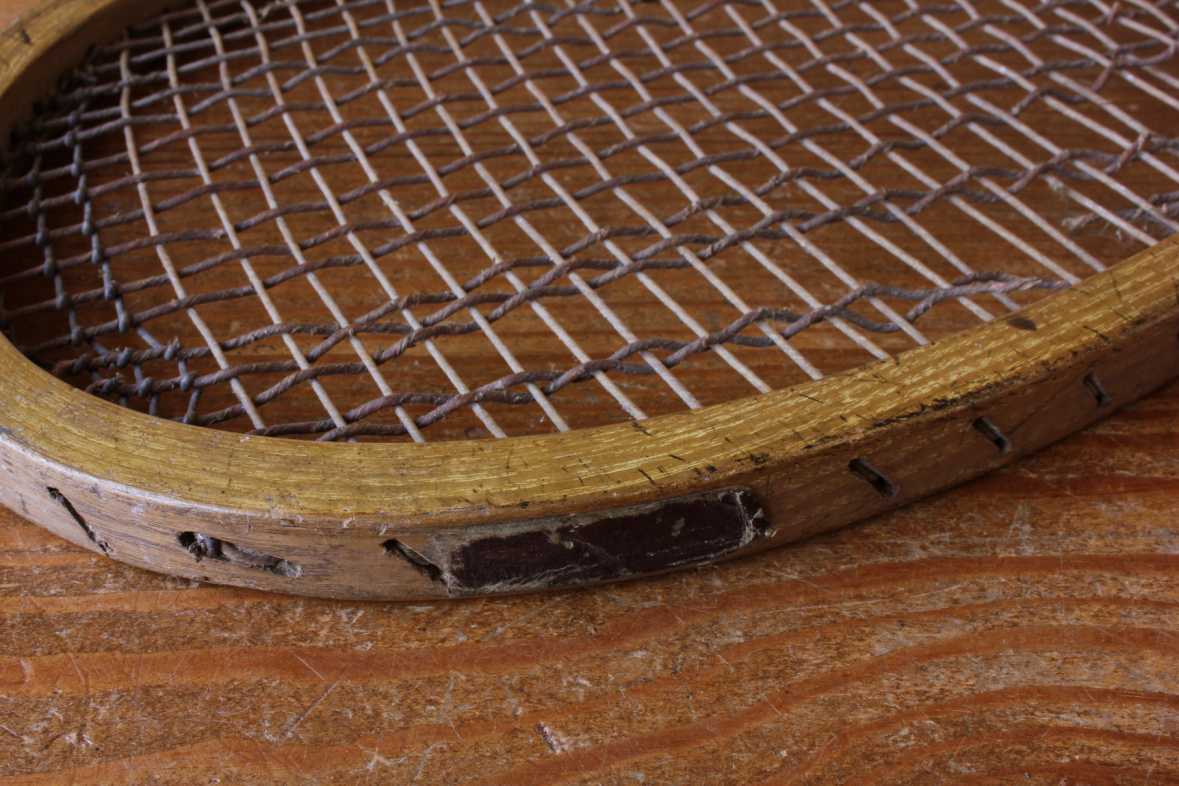 Antique Fishtail Lawn Tennis Racket. Collectible Rare Tennis Racquet.