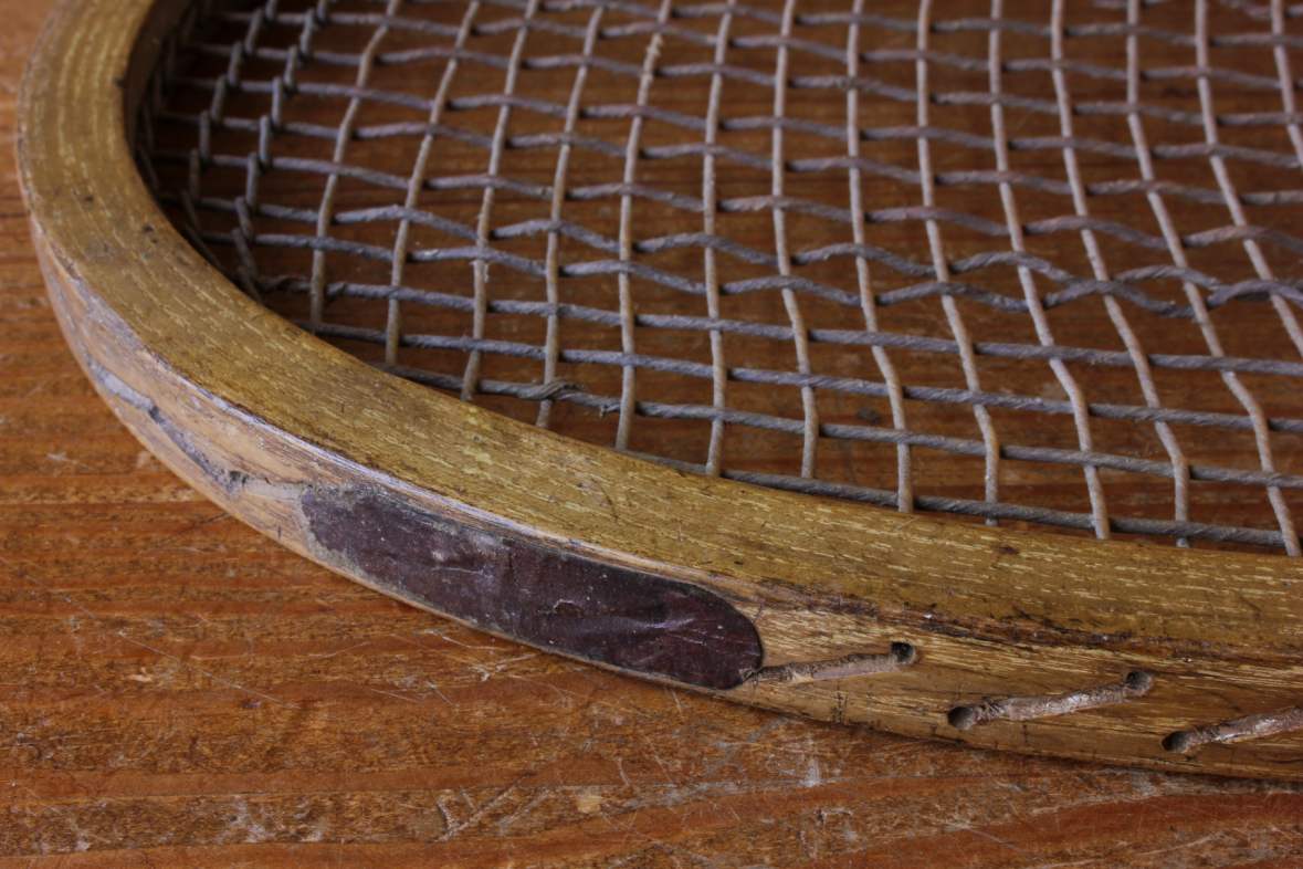 Antique Fishtail Lawn Tennis Racket. Collectible Rare Tennis Racquet.