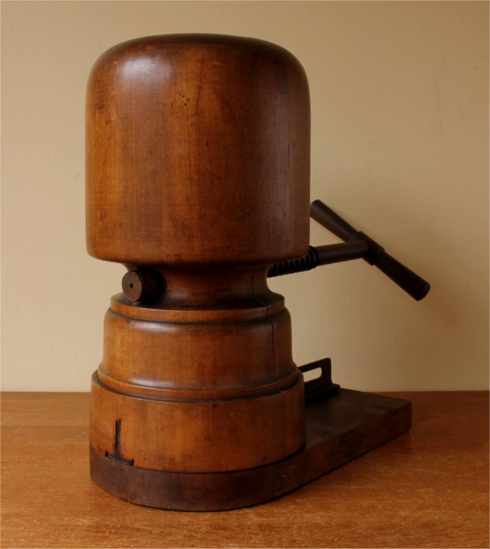Mechanical Hat Stretcher. Wood & Metal Milliner's Sizer Display. c1900.