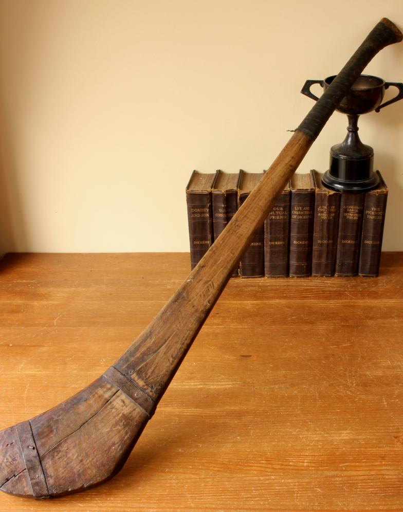 Vintage Irish Wood & Metal Hurling Hurley Stick. Home Decor or Sports Bar.