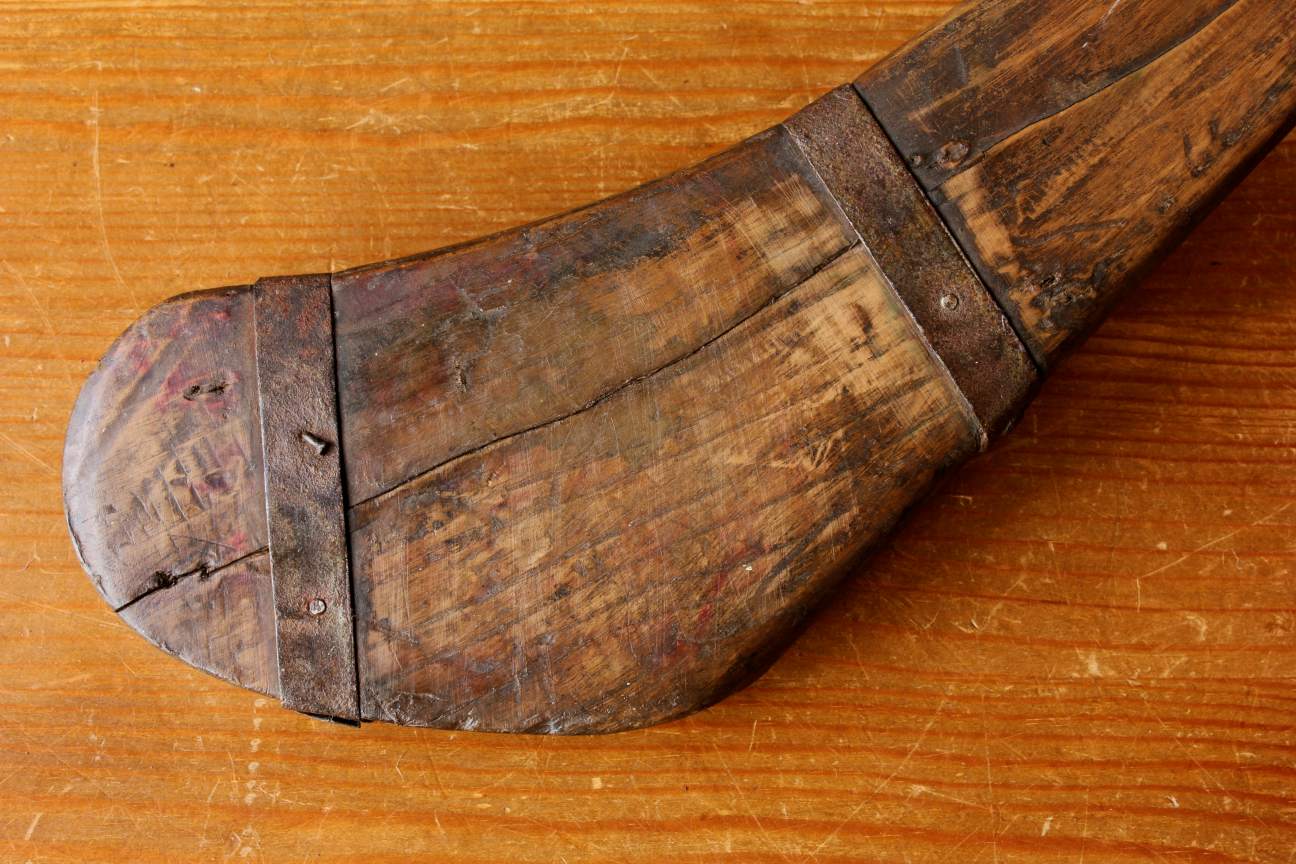 Vintage Irish Wood & Metal Hurling Hurley Stick. Home Decor or Sports Bar.