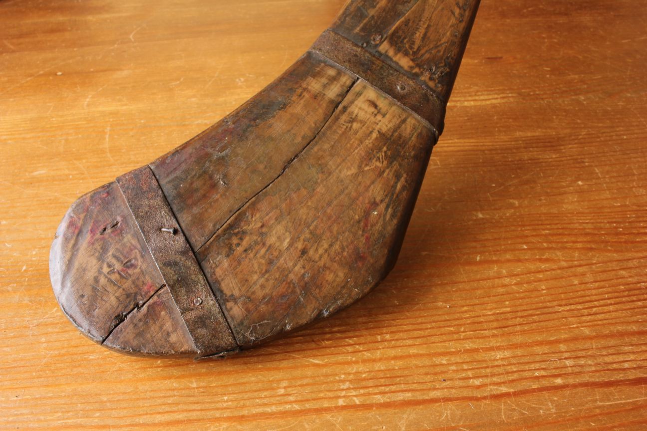 Vintage Irish Wood & Metal Hurling Hurley Stick. Home Decor or Sports Bar.