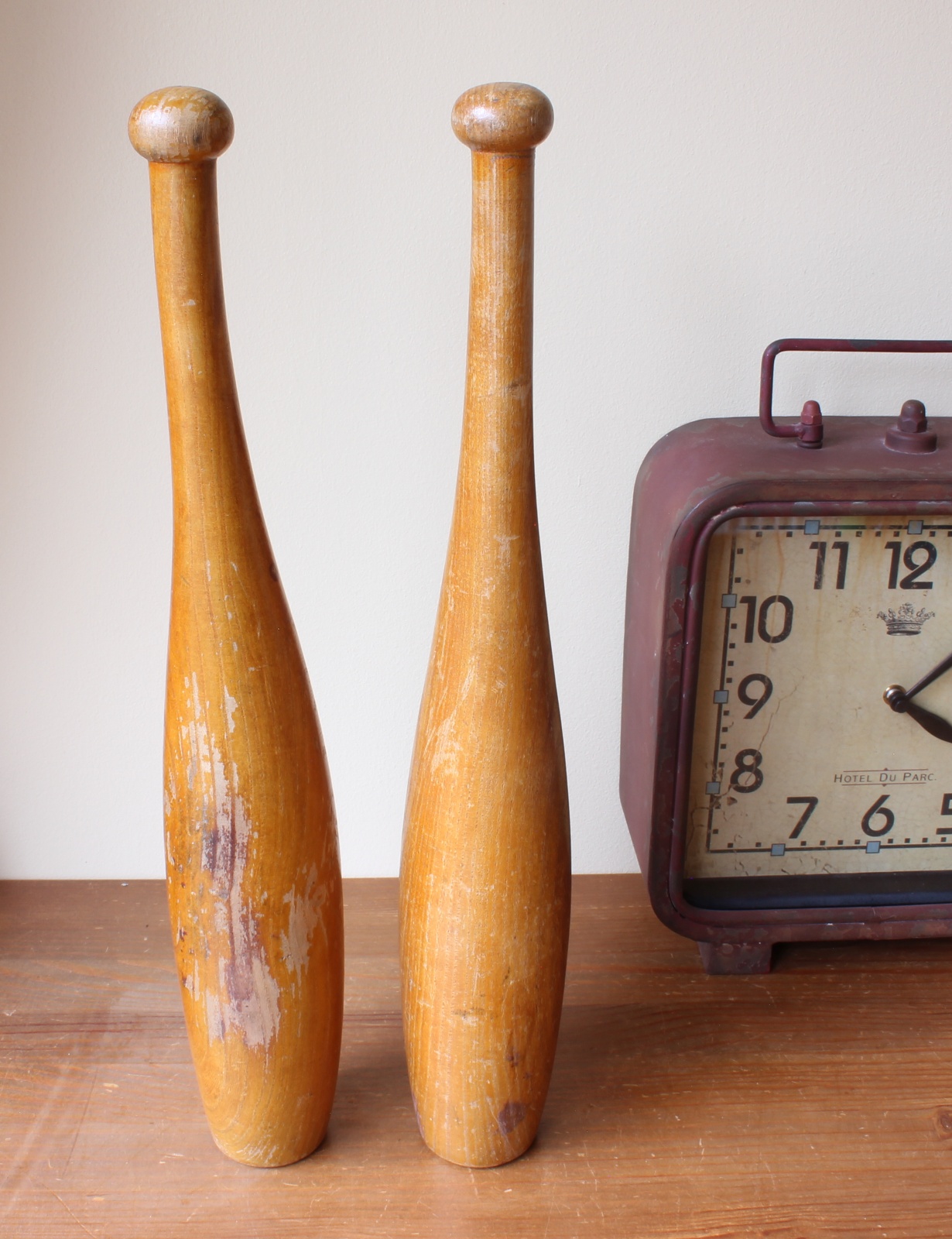 Antique Wooden Indian Exercise Clubs. Wood Meels. Home Decor, Gym or ...