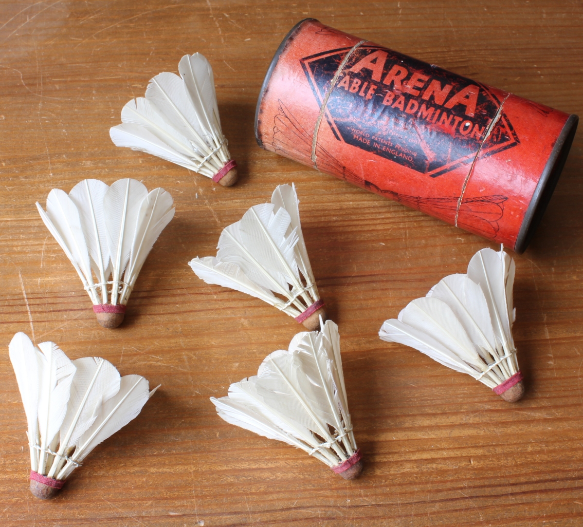Vintage 1930's Arena Real Feather Table Badminton Shuttlecocks Birdies ...
