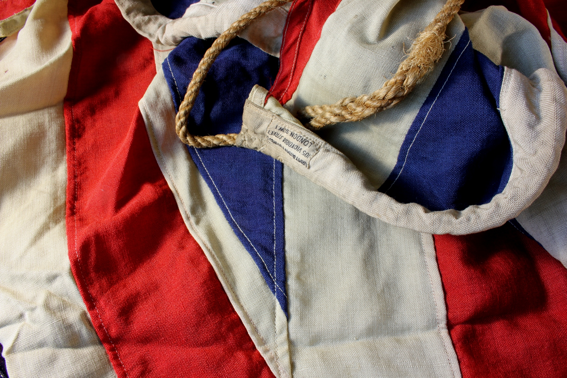 WW2 Era Large 7ft British Stitched Union Jack Flag. Army & Navy Stores.