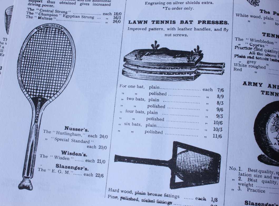 Multi Lawn Tennis Racket Press. Army & Navy Wood Racquet Clamp. c1900.