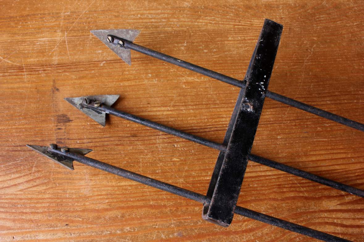 Vintage Arrow Metal Trade Sign. Fletcher's Shop Advertising Display.