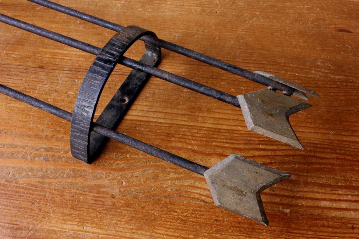 Vintage Arrow Metal Trade Sign. Fletcher's Shop Advertising Display.