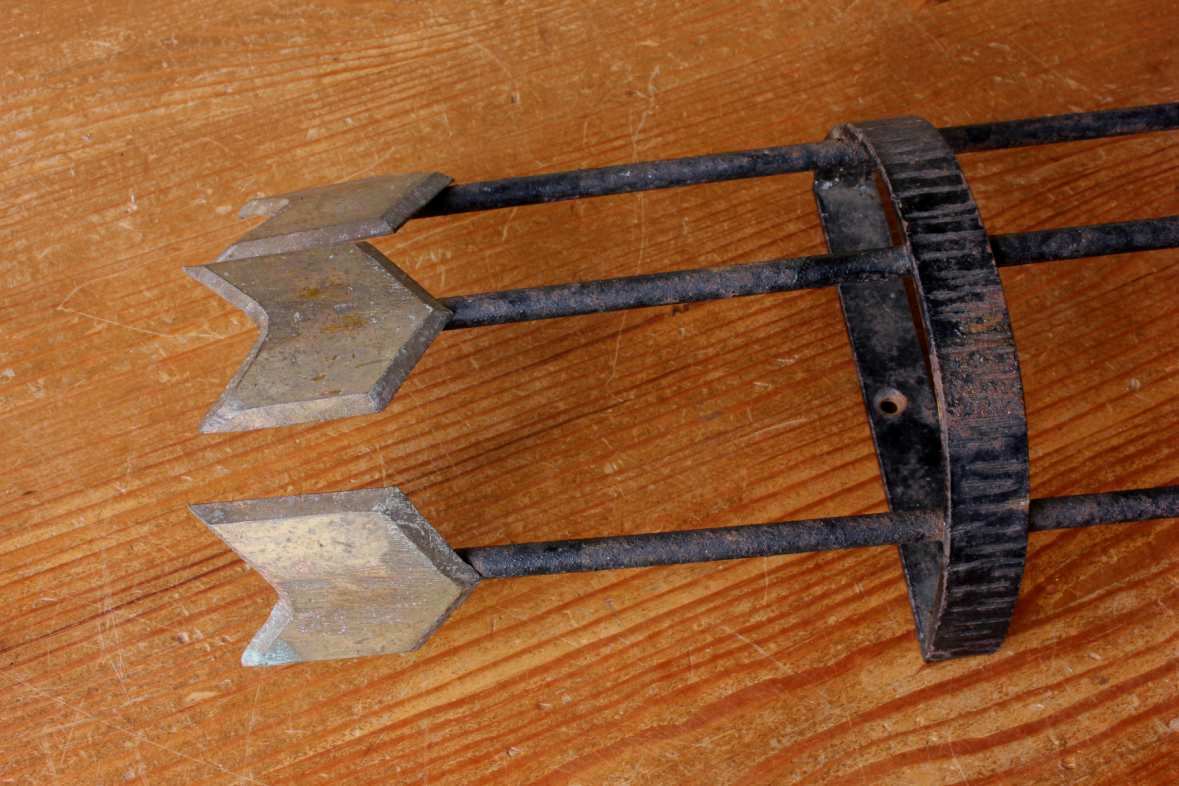 Vintage Arrow Metal Trade Sign. Fletcher's Shop Advertising Display.