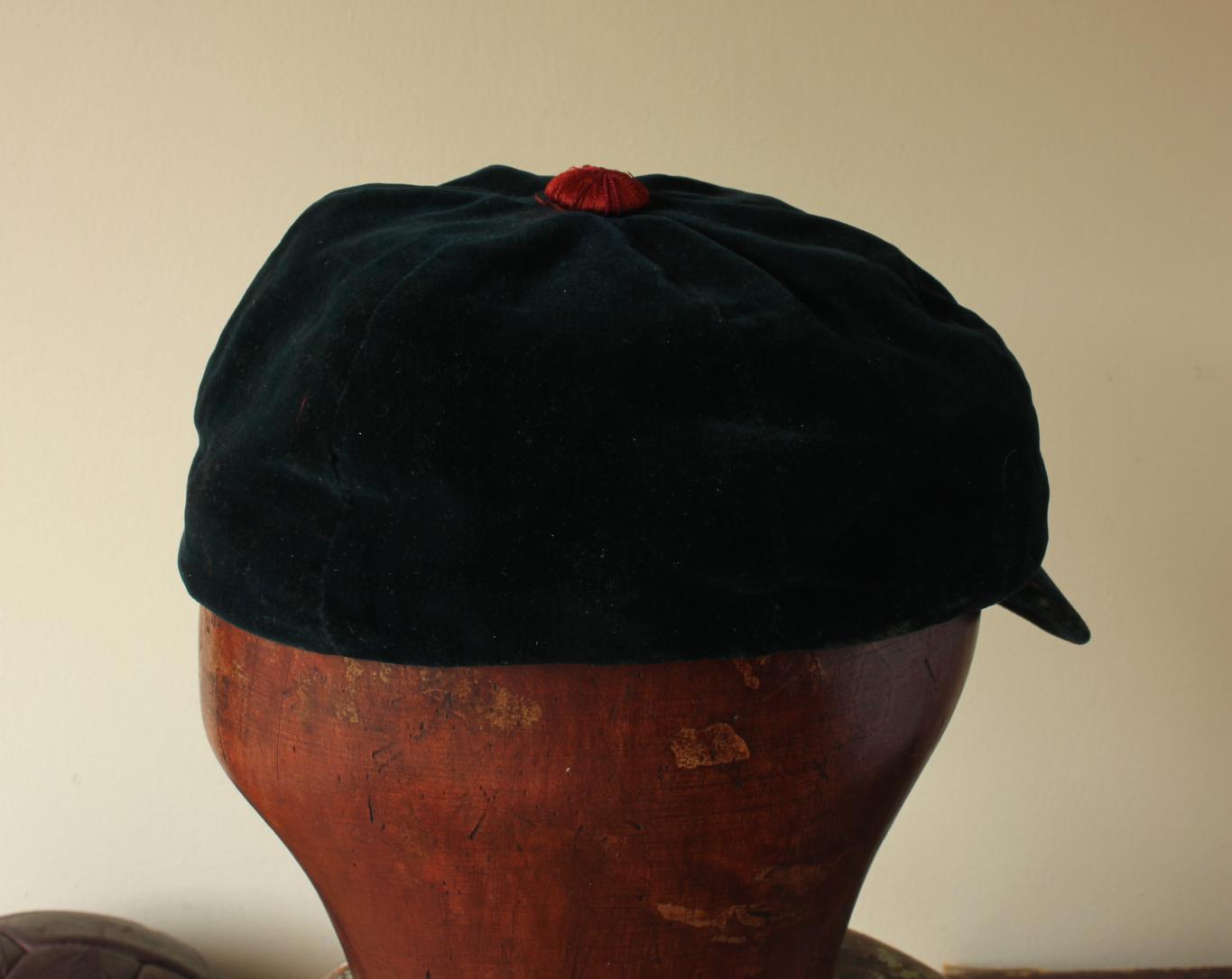 Velvet Sports Cap. BCFC. Football Club Cap. Brighton. E G Lewis. 1920's.