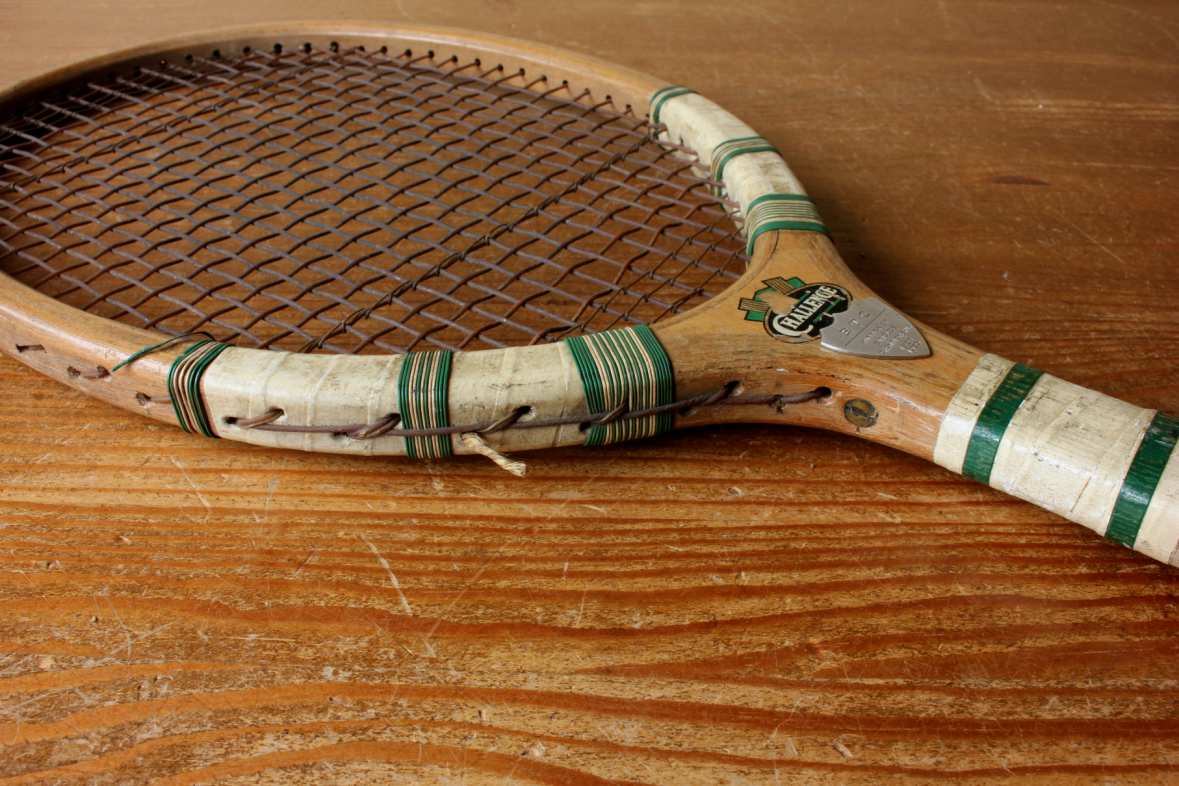 Tennis Racket With Silver Trophy Plaque. BTC Winner Of Singles 1927 1929.