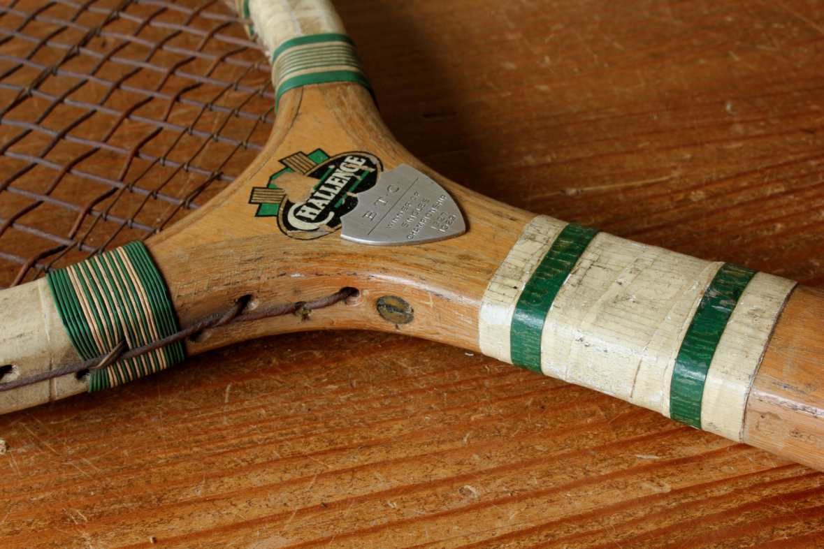 Tennis Racket With Silver Trophy Plaque. BTC Winner Of Singles 1927 1929.