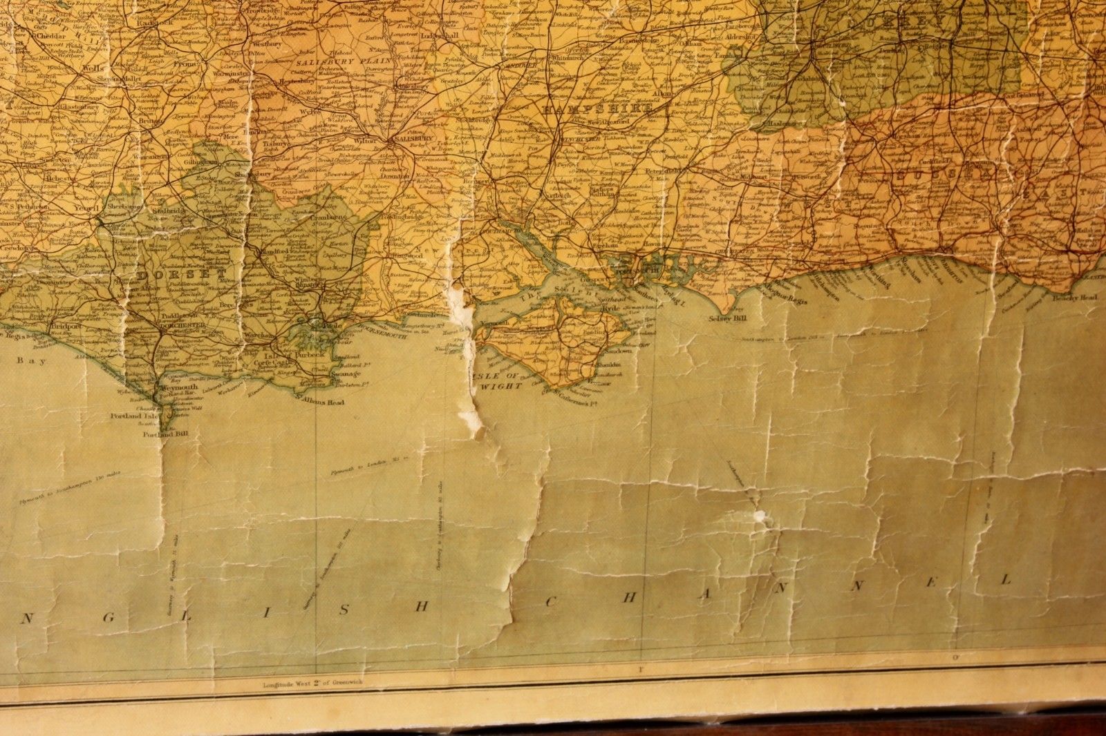 Vintage Bartholomew's General Map of England and Wales. Hanging Wall Chart.