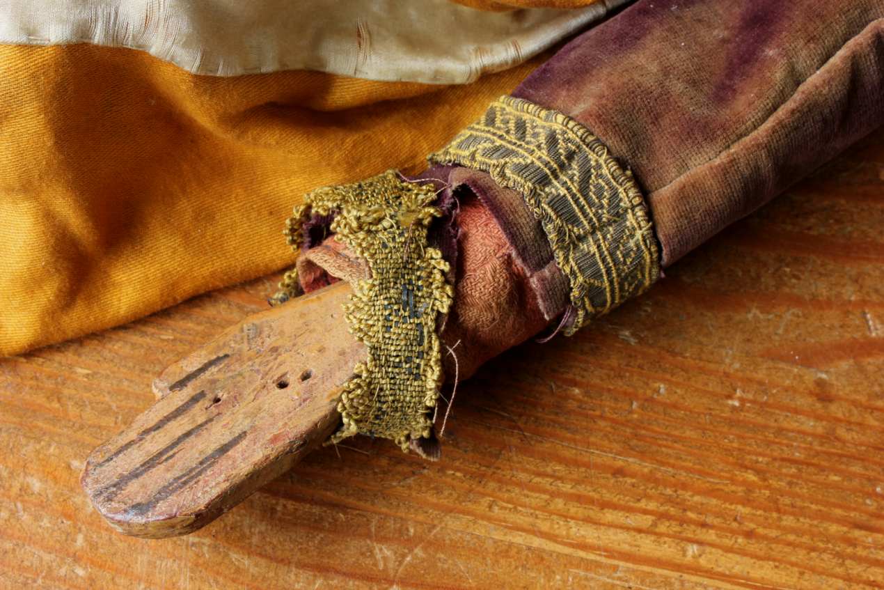 Antique Marionette Figure. French Folk Art Articulated Puppet Mannequin.