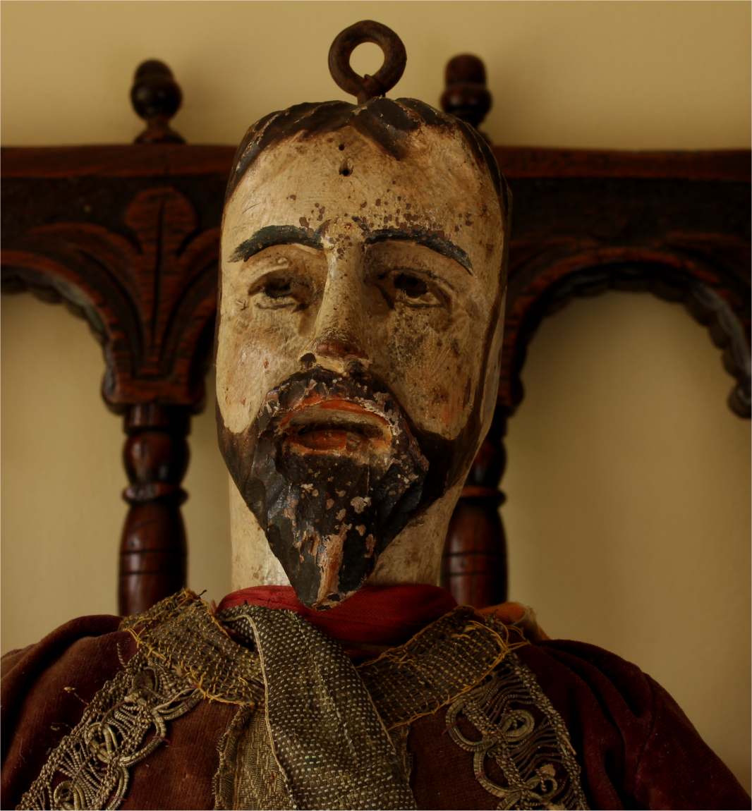 Antique Marionette Figure. French Folk Art Articulated Puppet Mannequin.