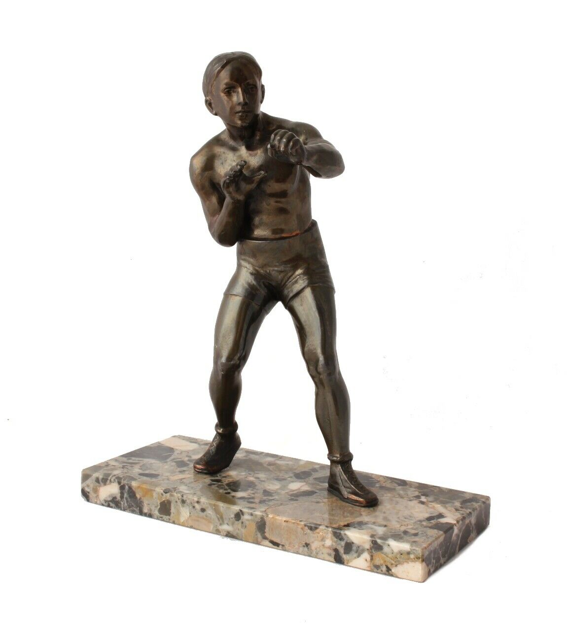 Art Deco Boxer Figure. Metal Boxing Statue. Bare Knuckle Fighter Pugilist.