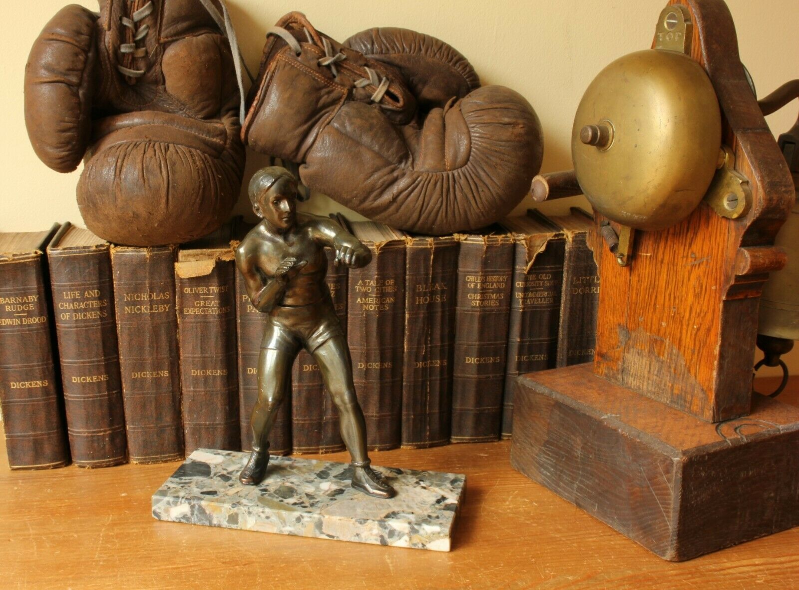 Art Deco Boxer Figure. Metal Boxing Statue. Bare Knuckle Fighter Pugilist.