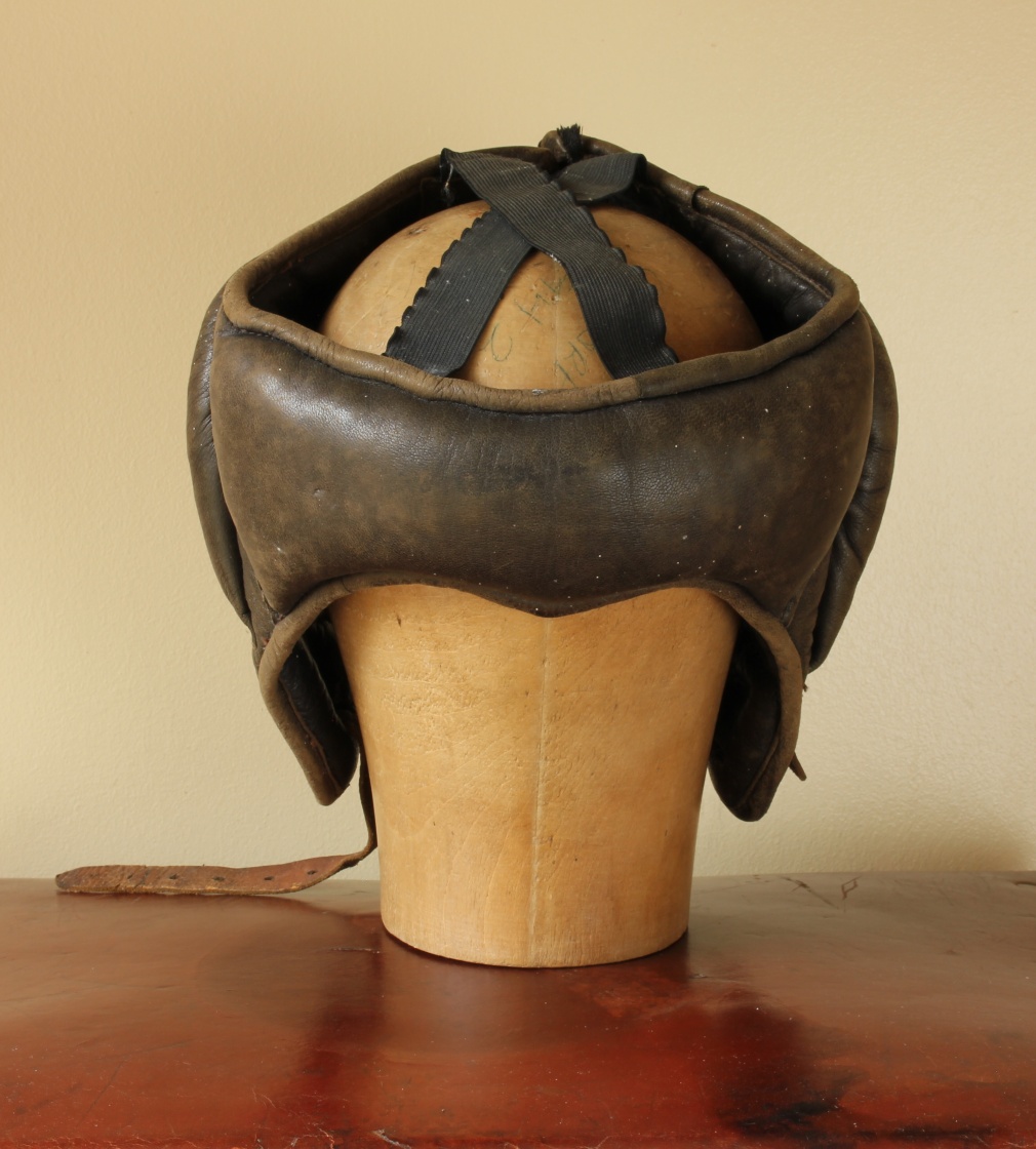 Leather Straw Filled Boxing Head Guard. Antique Boxer's Headgear c1930.