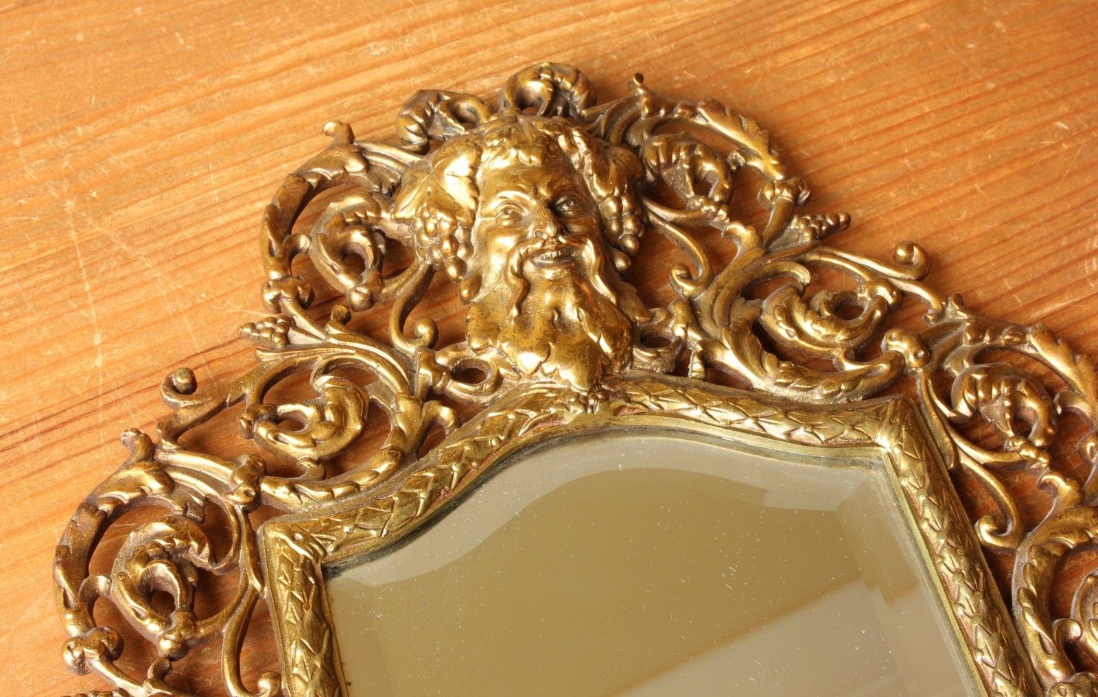 Antique French Rococo Brass Wall Mirror. 19th Century With Bacchus Wine ...