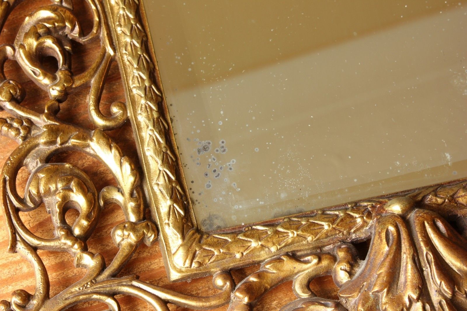 Antique French Rococo Brass Wall Mirror. 19th Century With Bacchus Wine ...