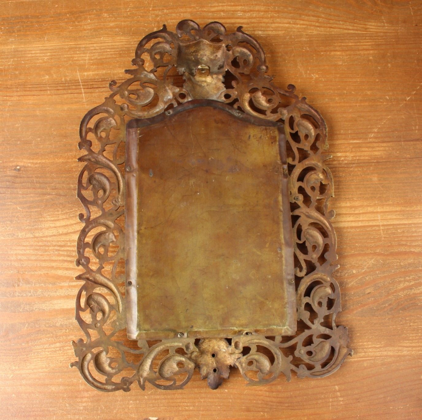 Antique French Rococo Brass Wall Mirror. 19th Century With Bacchus Wine ...