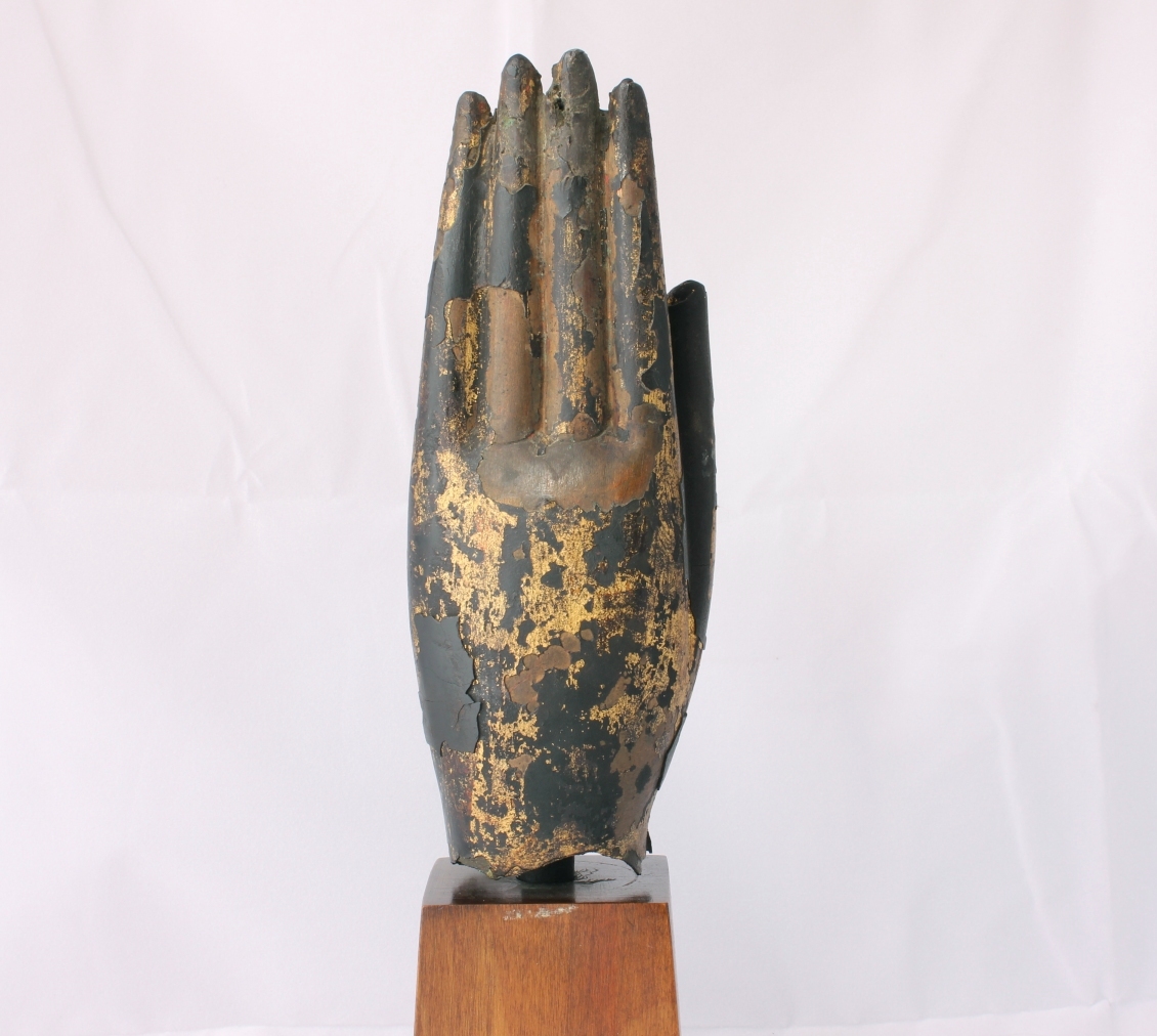 Cambodian Bronze Buddha Hand 15th Century Gump's San Francisco.