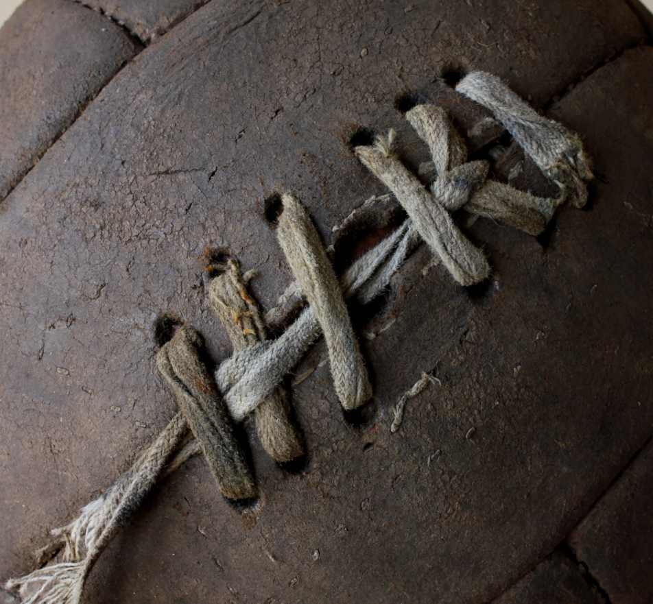 Vintage Leather 12 Panel Football. Laced Soccer Ball. Nice Age c1950.