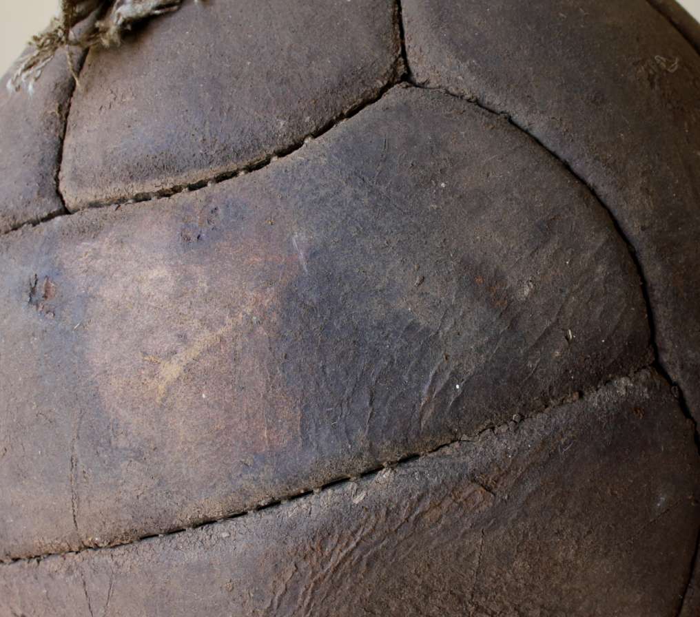 Vintage Leather 12 Panel Football. Laced Soccer Ball. Nice Age c1950.