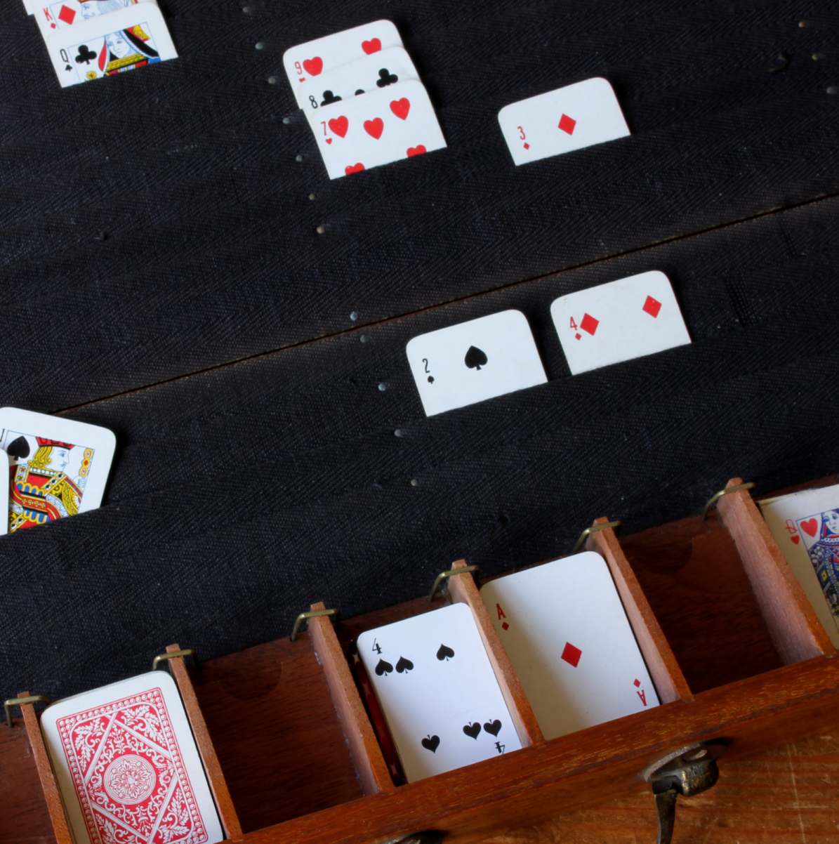 Chastleton Patience Board. Jacques. Mary Whitmore Jones Card Game c1890.