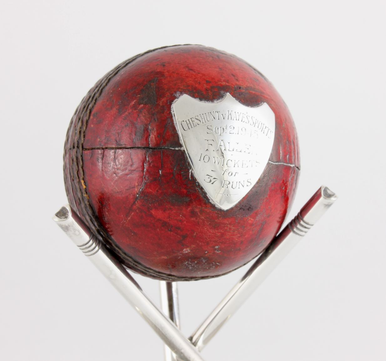 Cricket Ball Trophy. Cheshunt & Kayes Sports. Match Played. 1945.