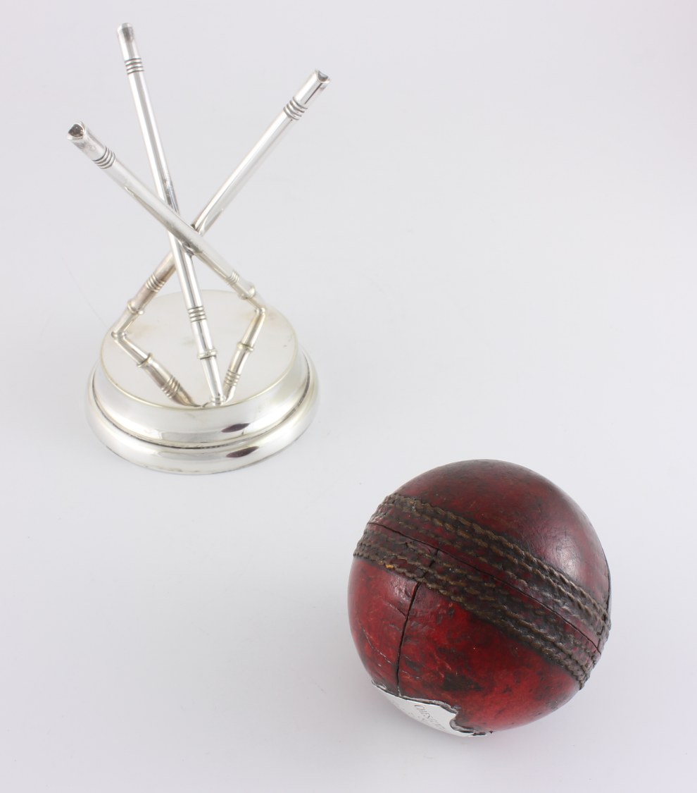 Cricket Ball Trophy. Cheshunt & Kayes Sports. Match Played. 1945.