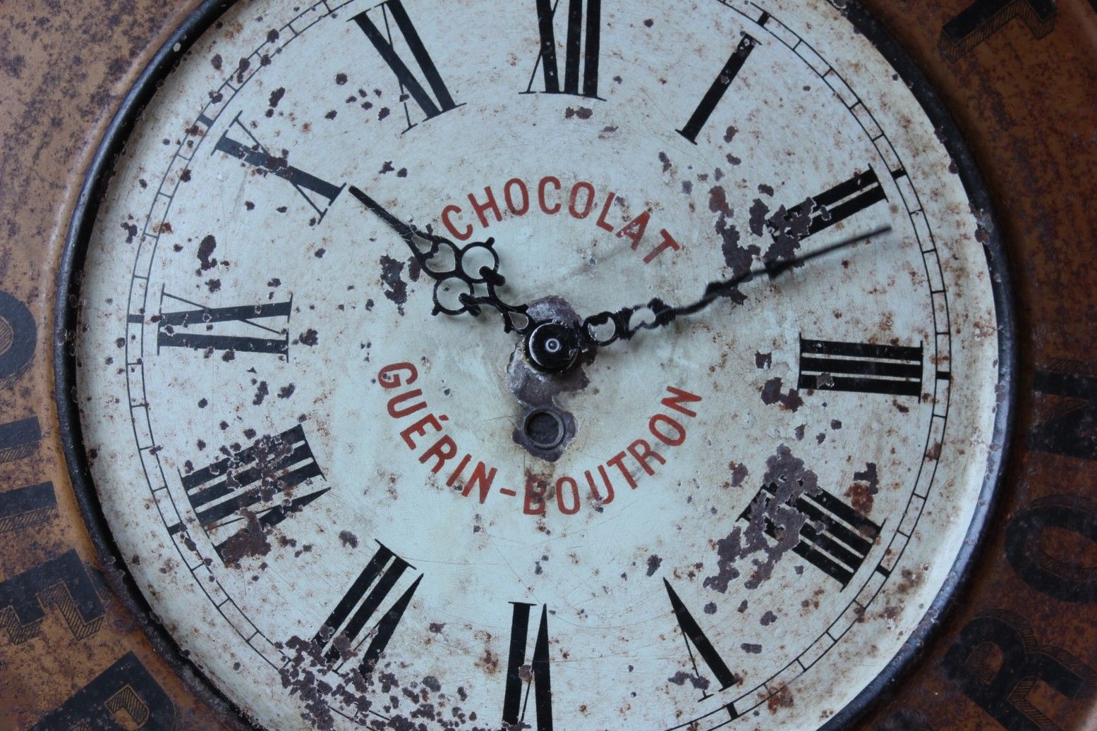 French Guerin Boutron Chocolat Wall Clock. Chocolate Advertising Sign ...