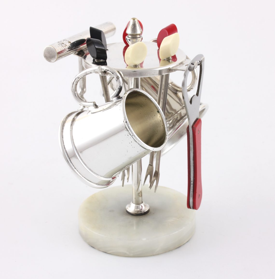 Bar Accessory Set. Cocktail Picks, Measure, Corkscrew, Bottle Opener.