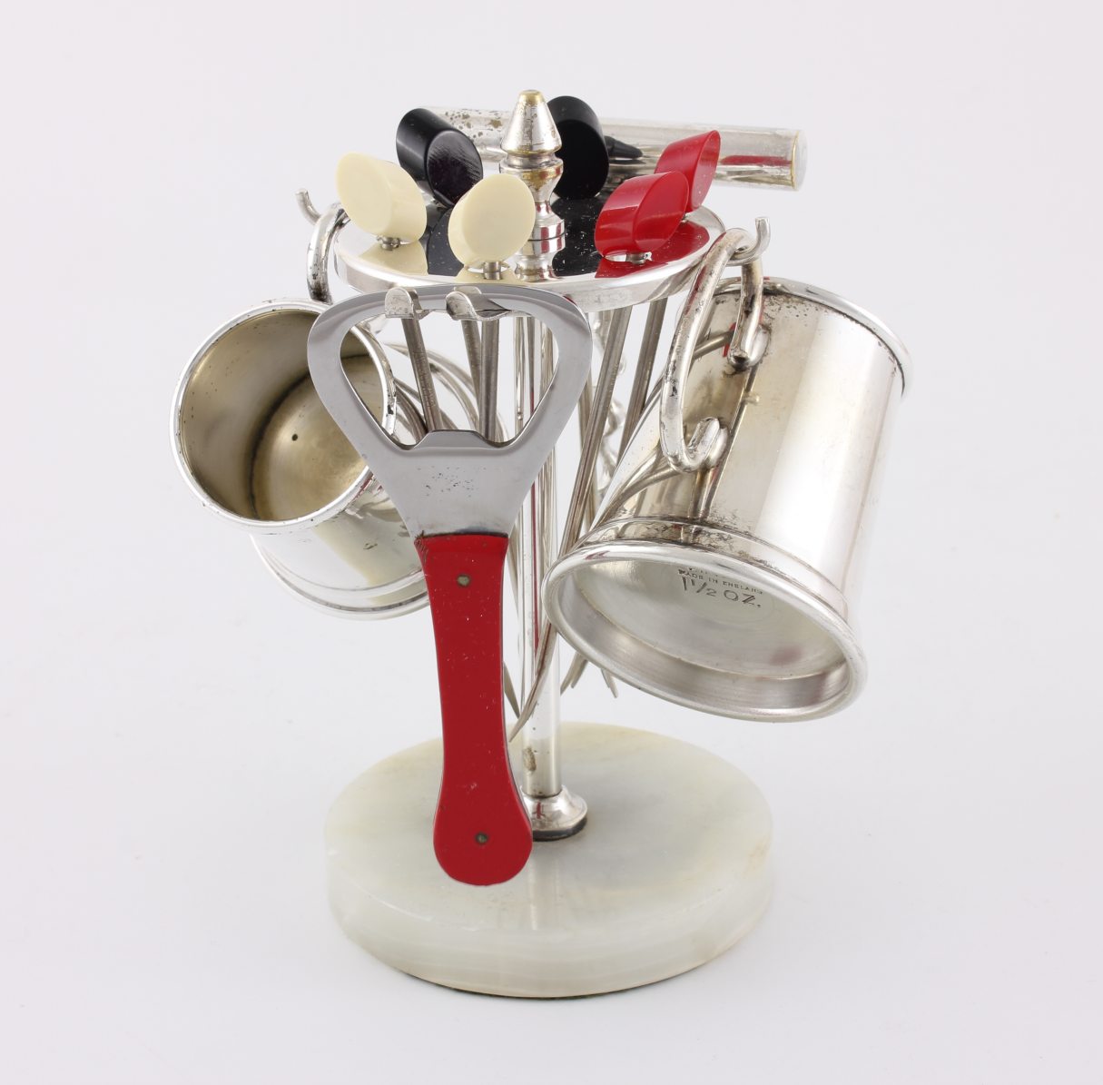 Bar Accessory Set. Cocktail Picks, Measure, Corkscrew, Bottle Opener.