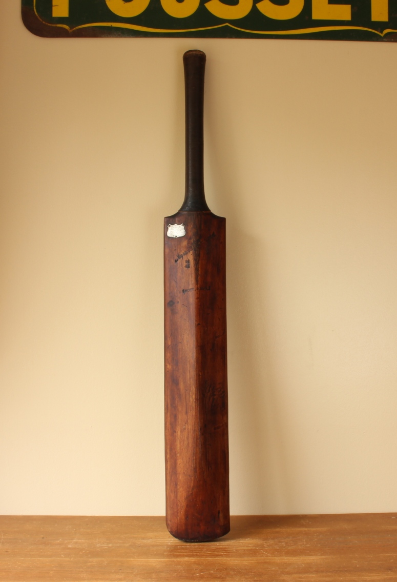 B Warsop Cricket Bat & Silver Trophy Plaque. LPTB Slough Sports Club.