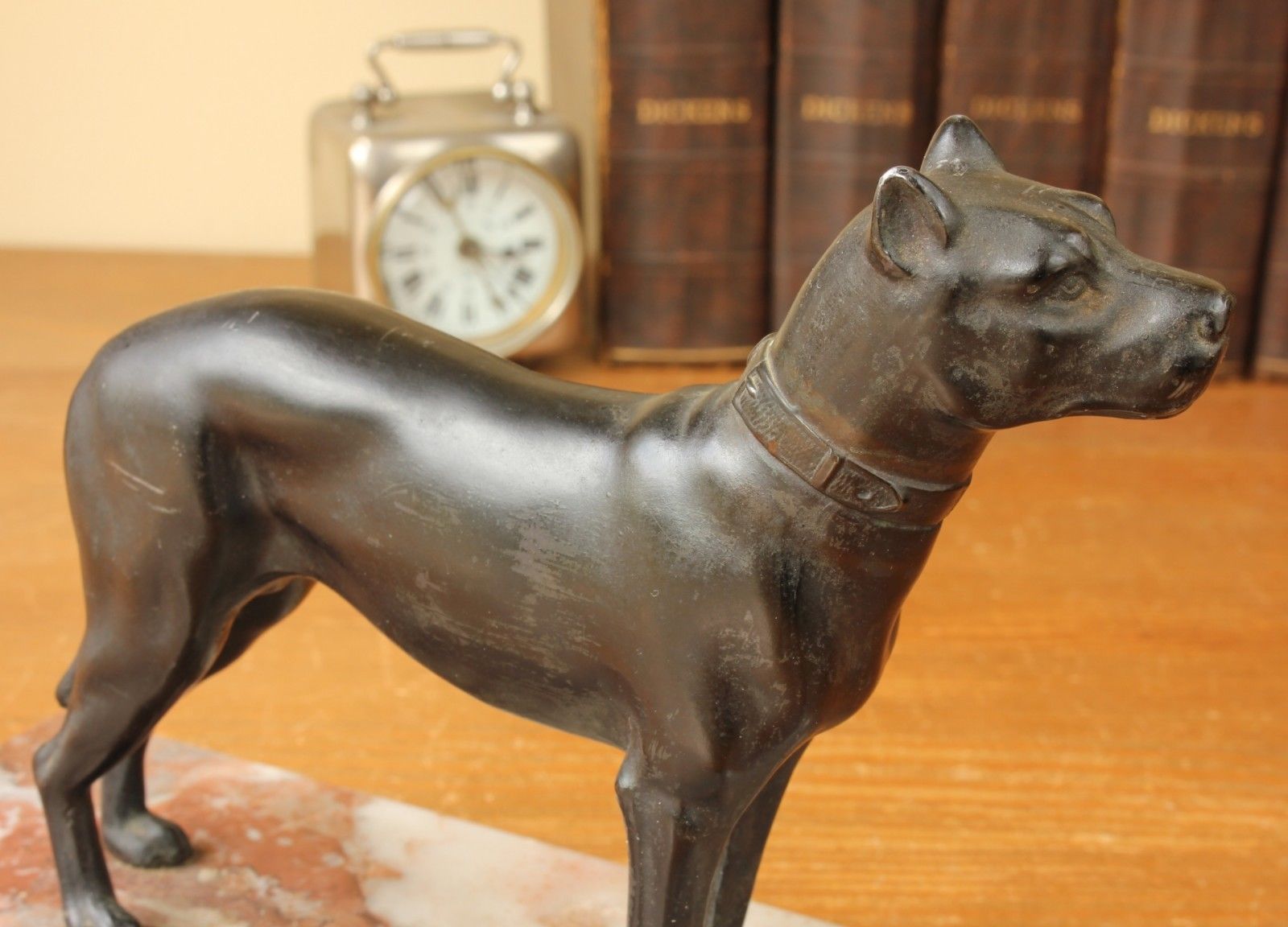French Art Deco Cane Corso / Doberman Pinscher Type Dog Statue Figure ...