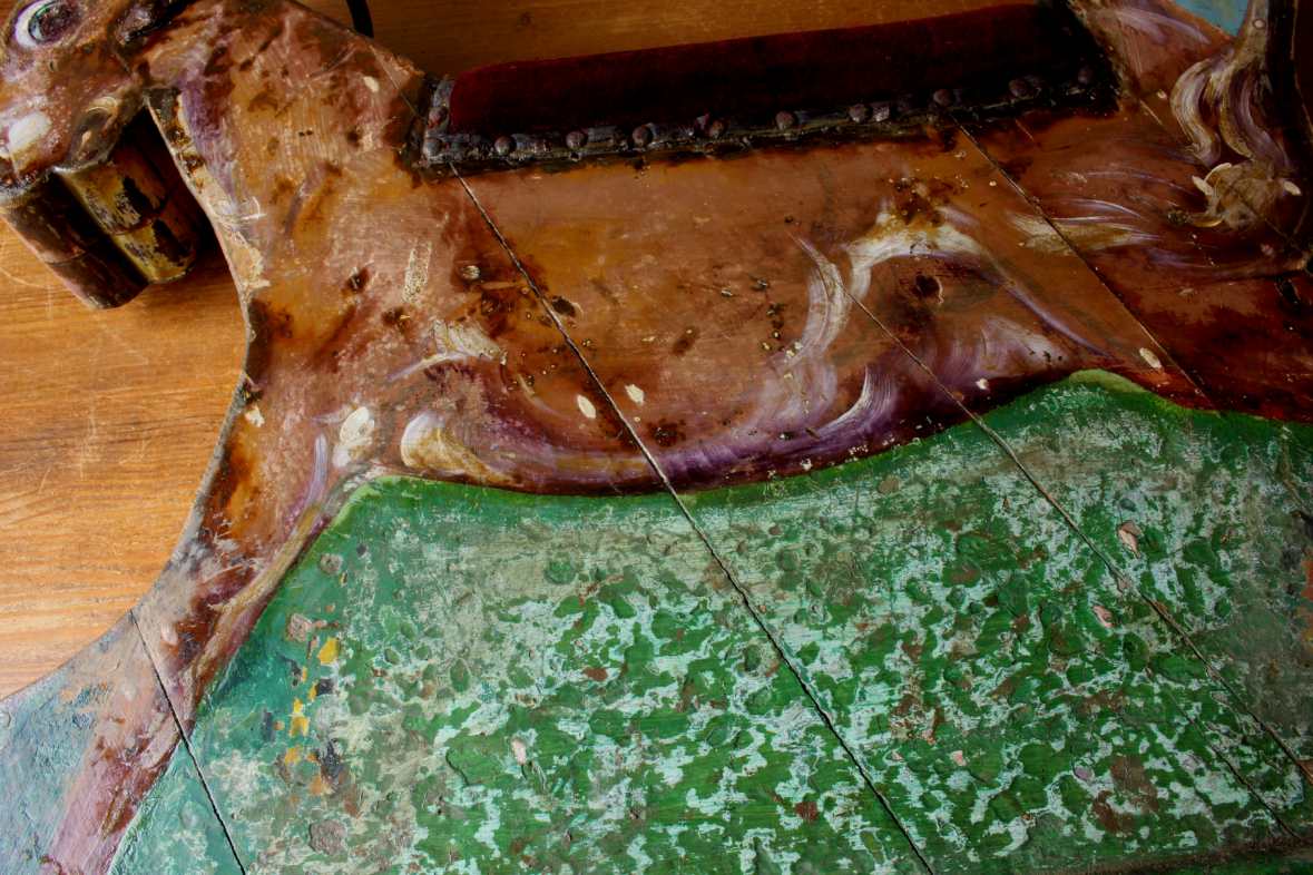 Fairground Carousel Ride. Cox Family Noah's Ark Showground Donkey. c1930.