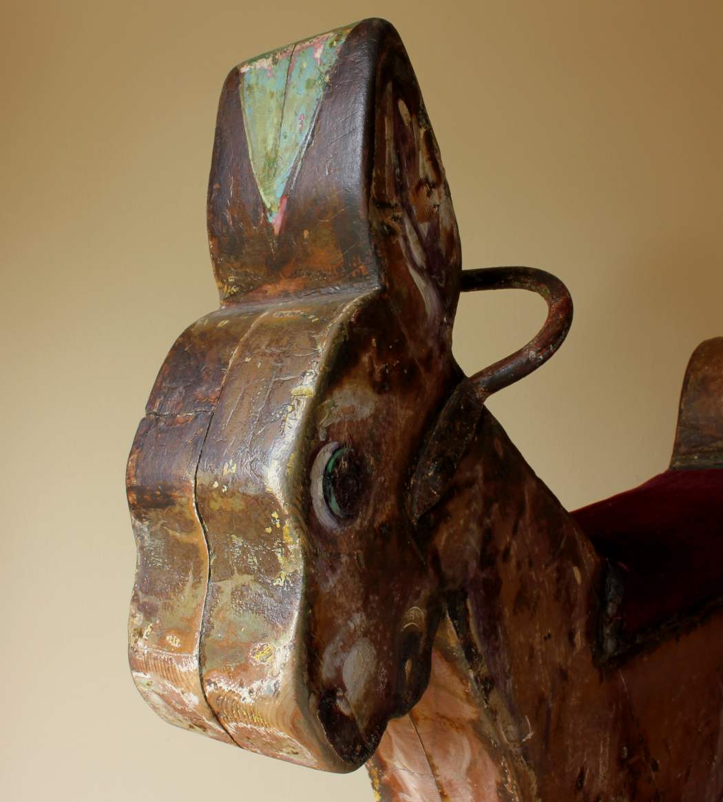 Fairground Carousel Ride. Cox Family Noah's Ark Showground Donkey. c1930.