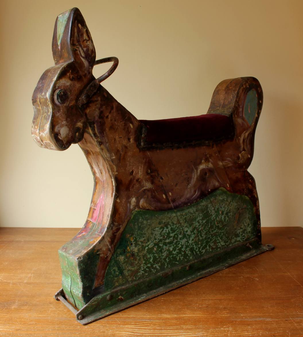 Fairground Carousel Ride. Cox Family Noah's Ark Showground Donkey. c1930.
